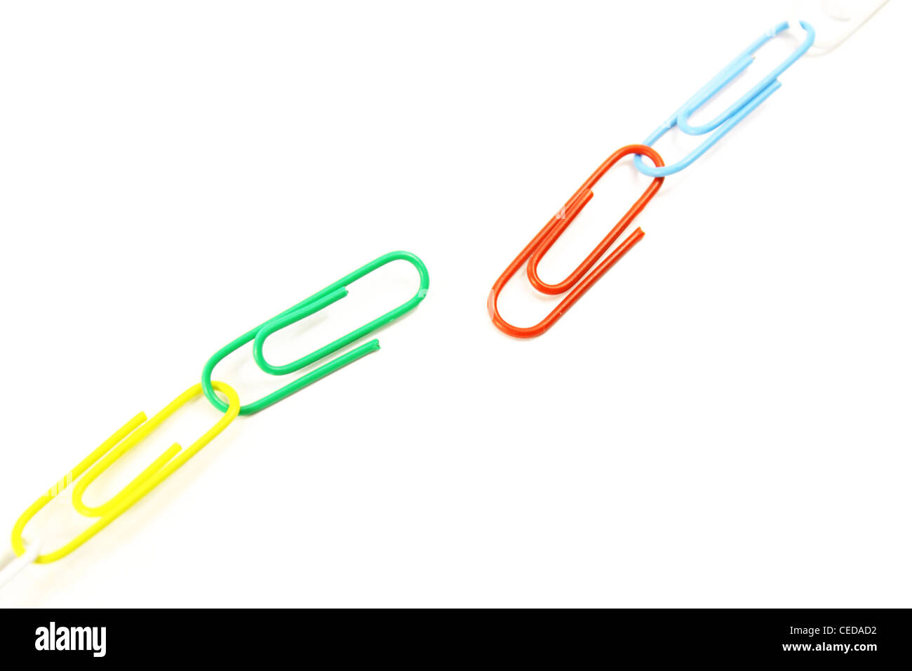 paper clips on the white background Stock Photo - Alamy