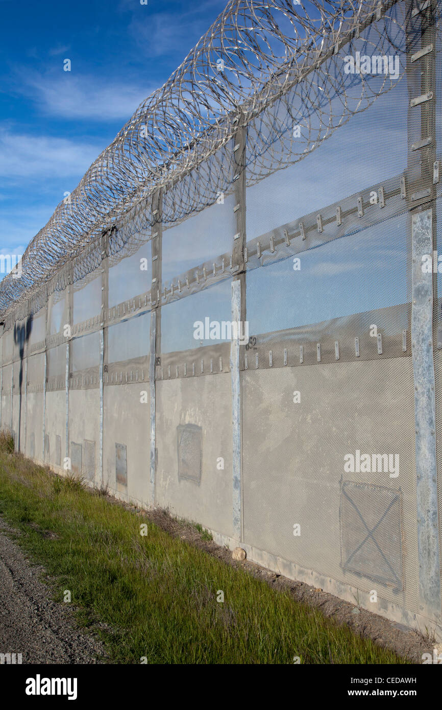 U.S.-Mexico Border Fence with Patches Where Fence Had Been Cut Stock ...