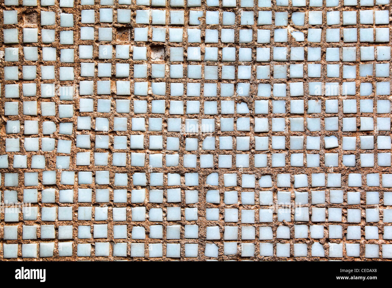 concrete wall revetted with small ceramic tiles Stock Photo - Alamy