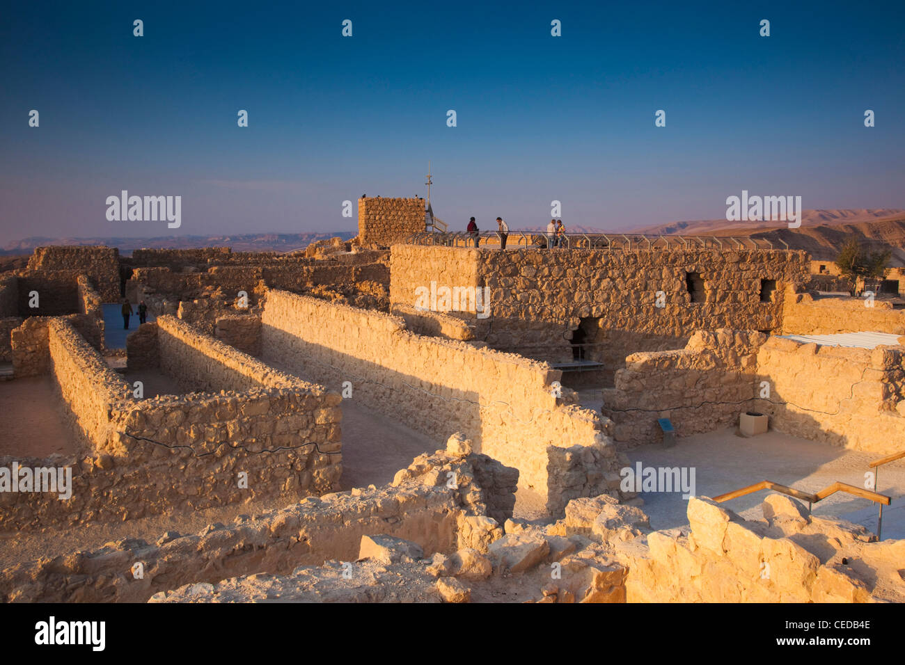 Israel, Dead Sea, Masada, dawn view of the Masada Plateau Stock Photo ...