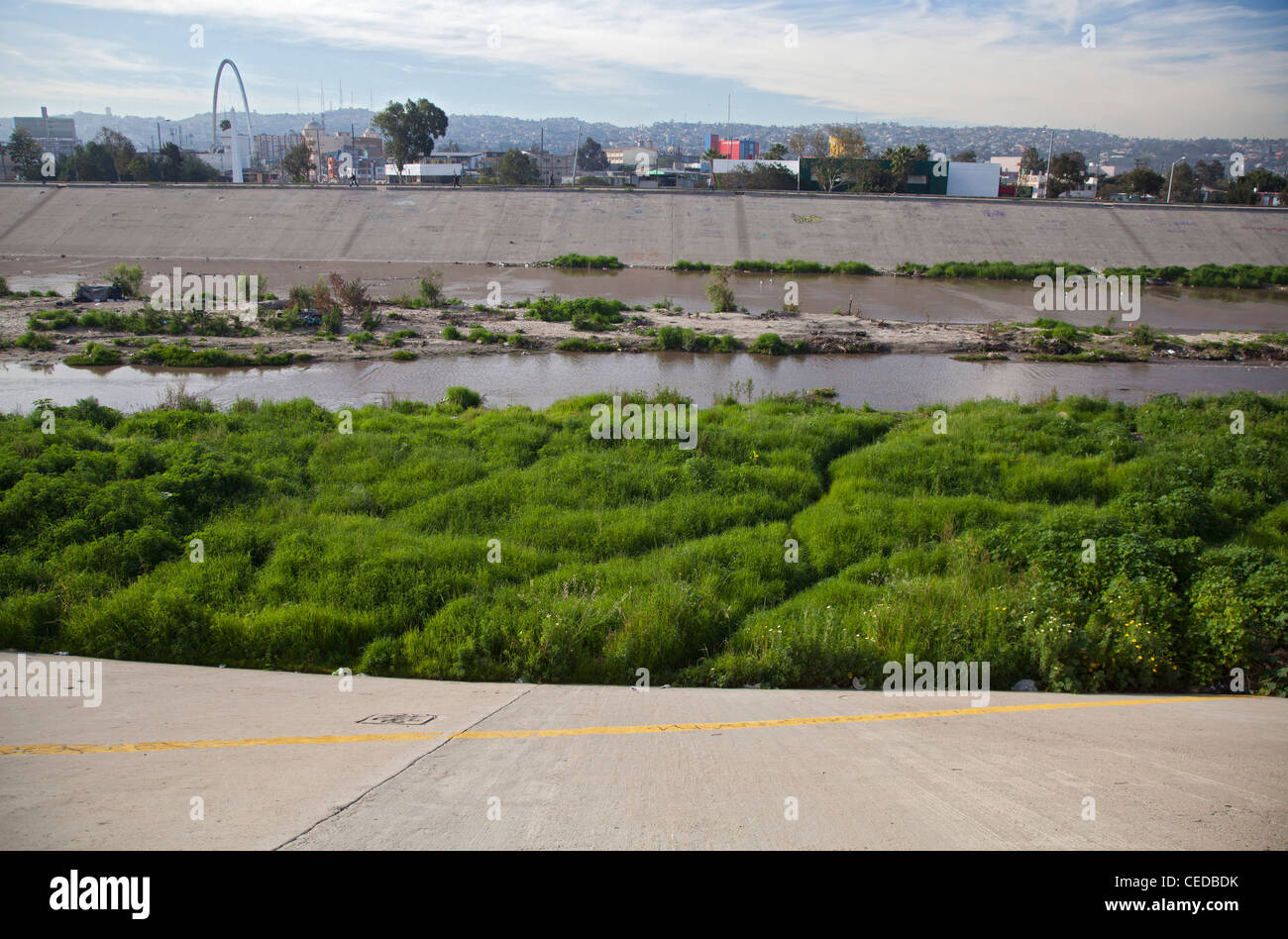 The Polluted Tijuana River as It Enters the United States from Mexico ...
