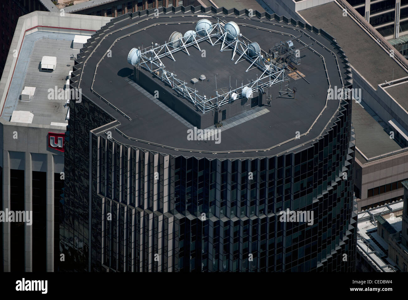 aerial photograph rooftop telecommunications 101 California Street ...