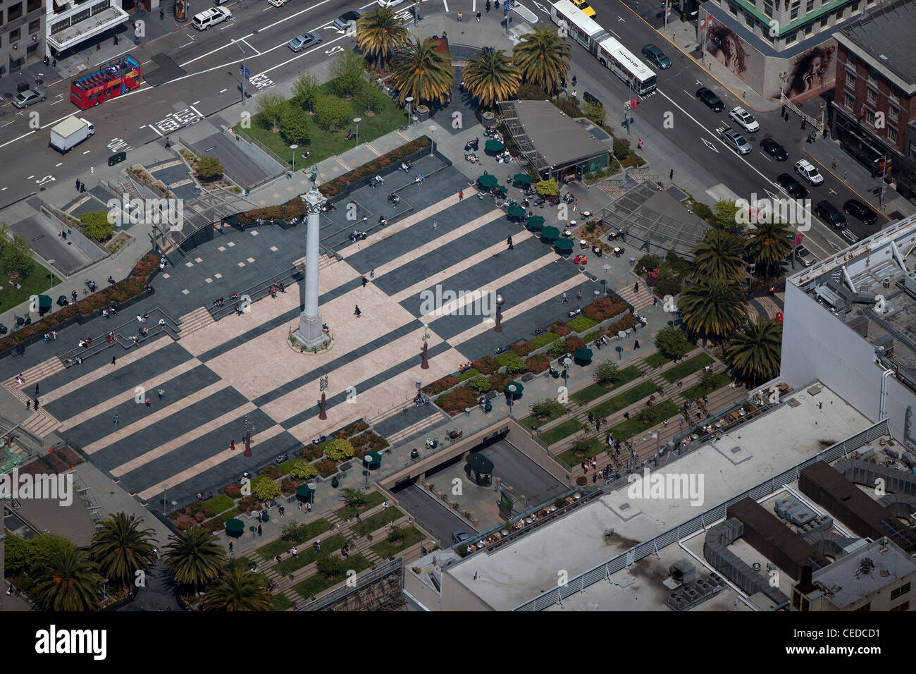 aerial photograph Union Square San Francisco, California Stock Photo ...