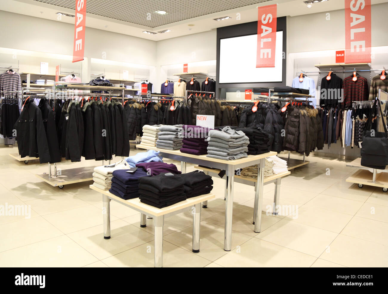 Interior of shop of clothes Stock Photo - Alamy
