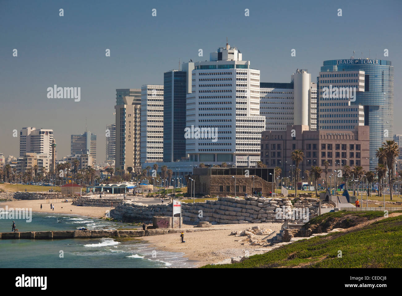 Israel, Tel Aviv, beachfront buildings, morning Stock Photo - Alamy
