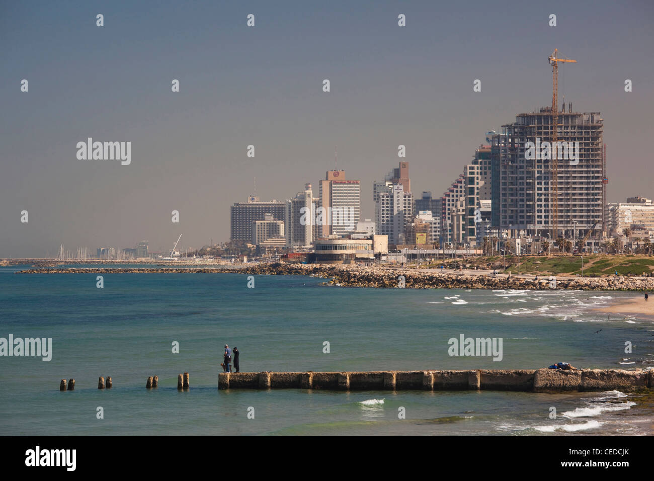 Israel, Tel Aviv, beachfront buildings, morning Stock Photo - Alamy