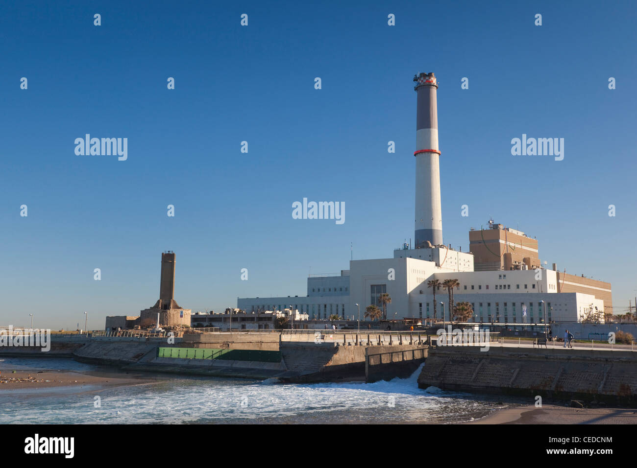 Israel, Tel Aviv, Old Port, Namal, power plant Stock Photo - Alamy