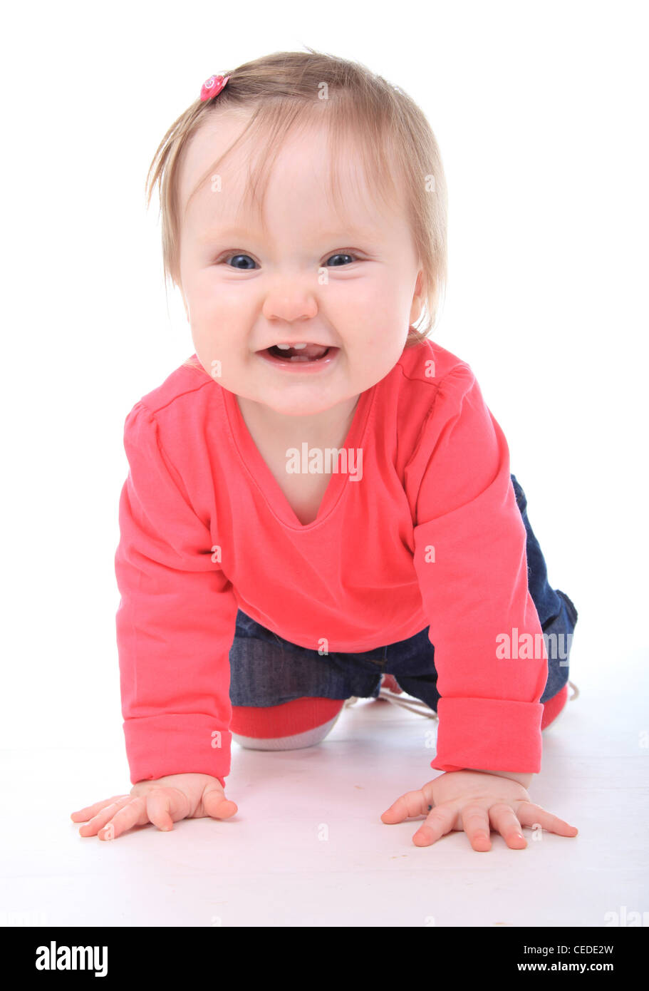 6 month old baby crawling Stock Photo - Alamy