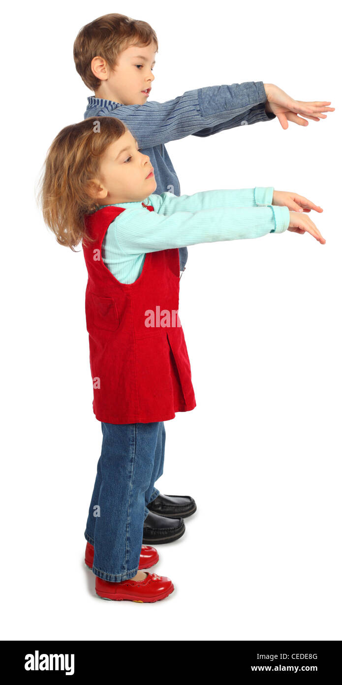 boy with girl represent letter F Stock Photo - Alamy