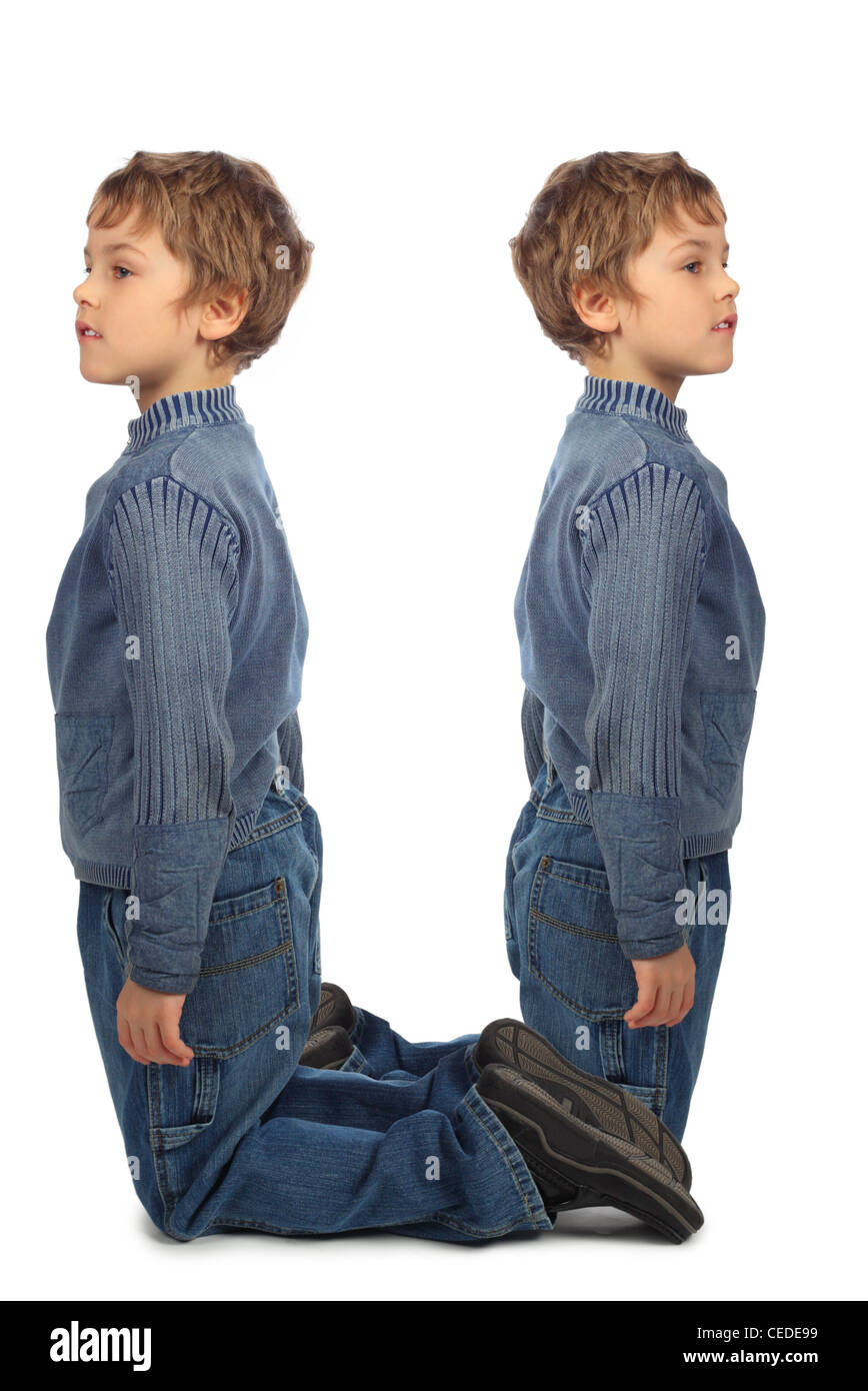 boys represent letter U Stock Photo - Alamy