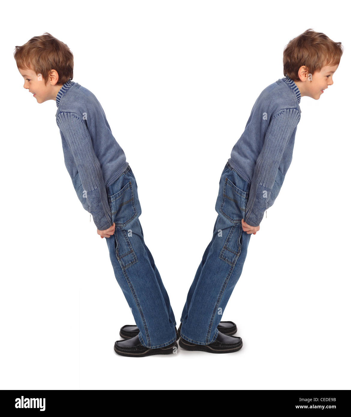 boys represent letter V Stock Photo - Alamy