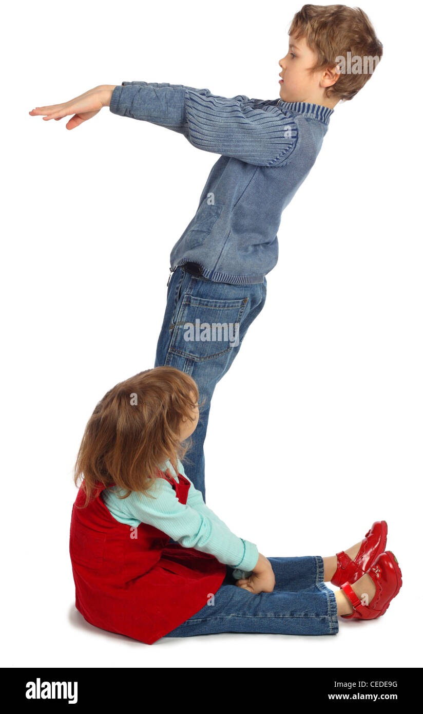 School boy and girl Cut Out Stock Images & Pictures - Alamy