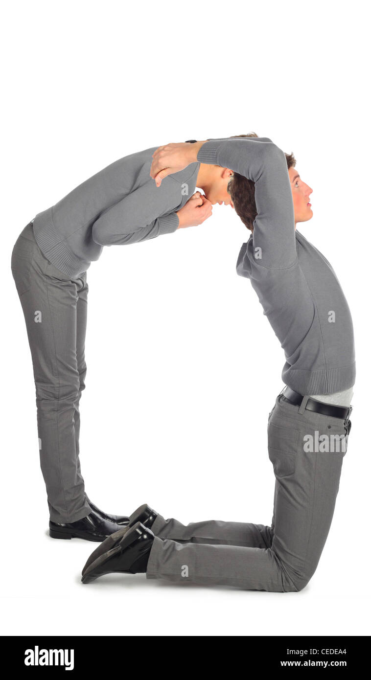 young man represent letter O Stock Photo - Alamy