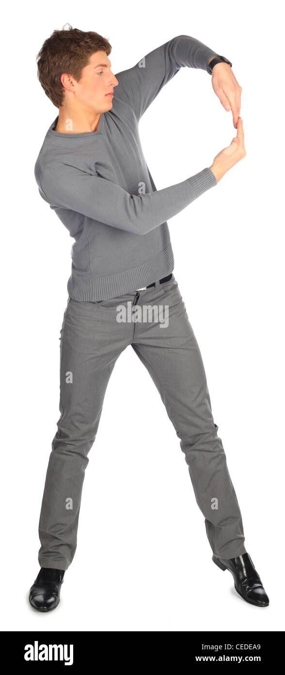 young man represent letter R Stock Photo - Alamy