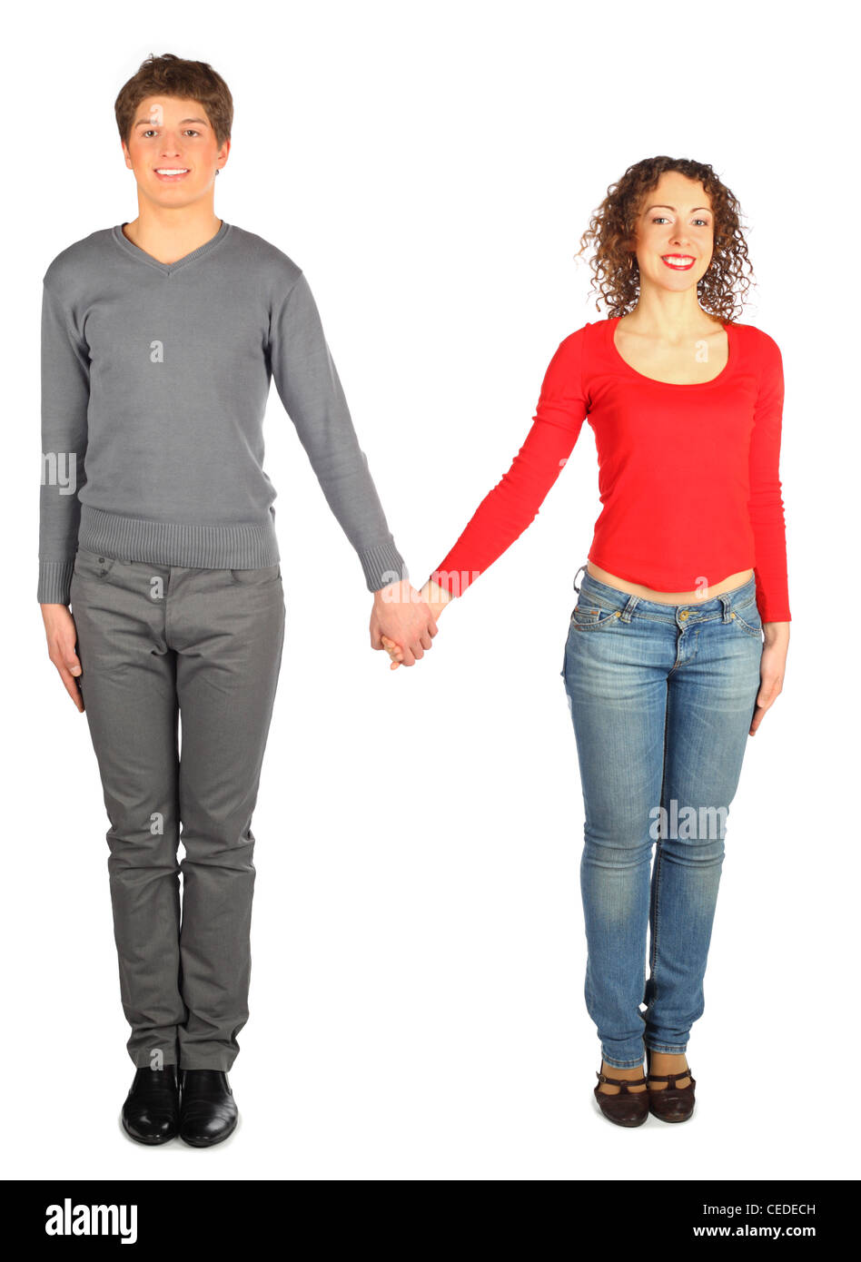 young man and woman represents letter M Stock Photo - Alamy