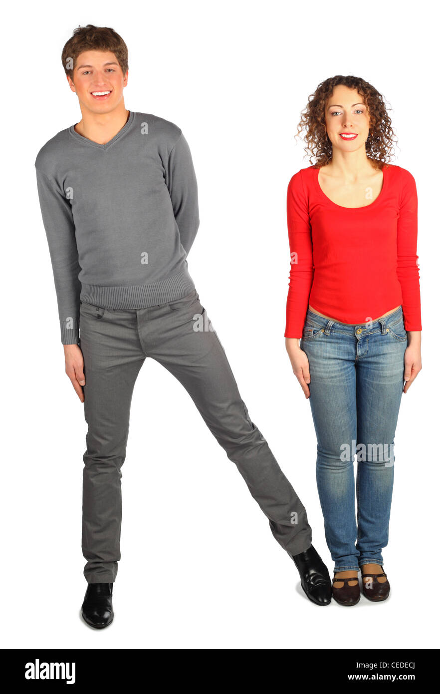 young man and woman represents letter N Stock Photo - Alamy