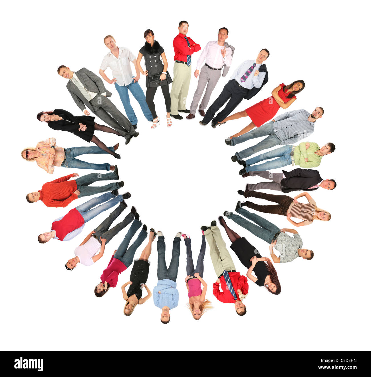 crowd people circle sun form collage Stock Photo - Alamy