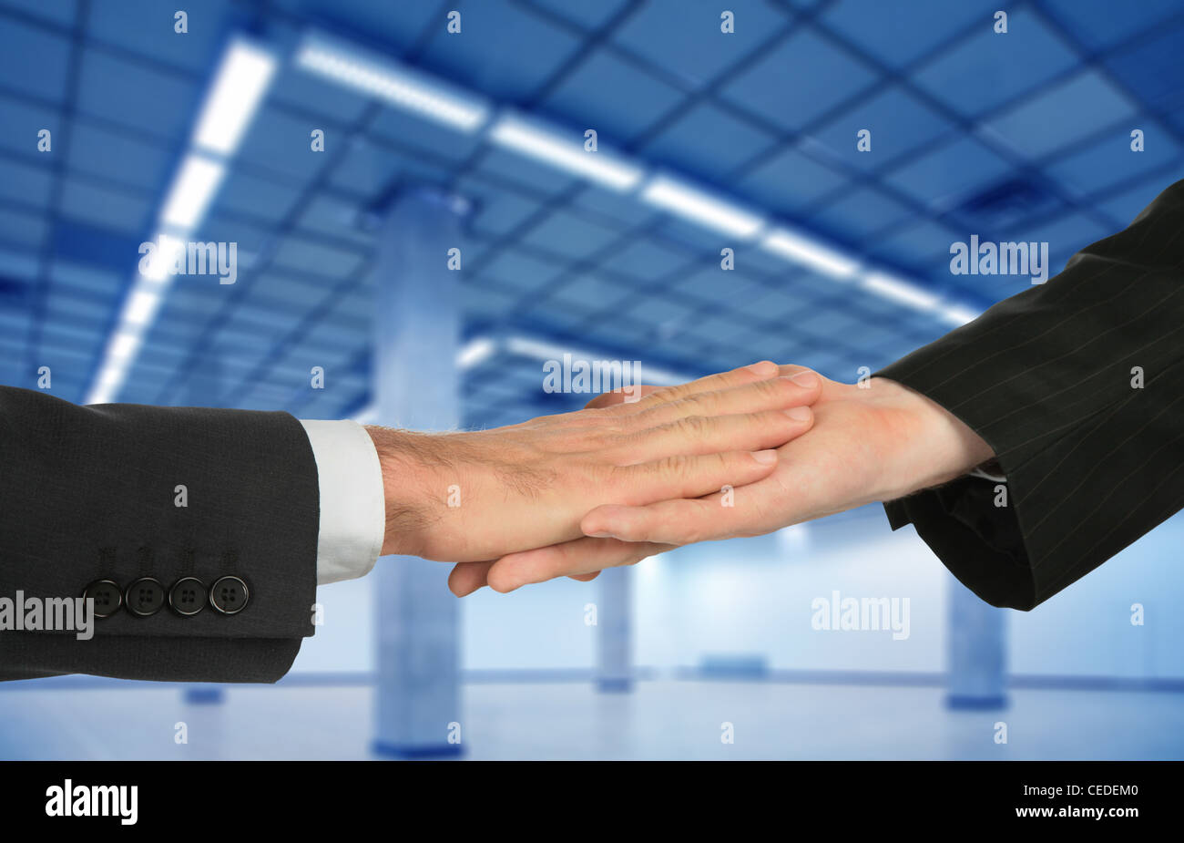 agreement , hands and hall Stock Photo - Alamy