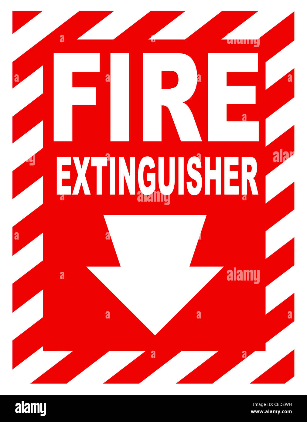 A fire extinguisher location sign for use in any safety inference Stock ...
