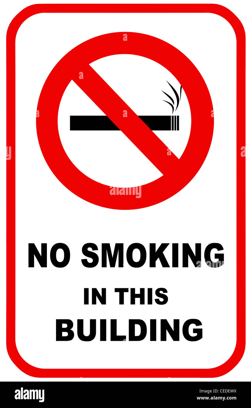 No smoking sign for facility control. For use in any smoking inference ...