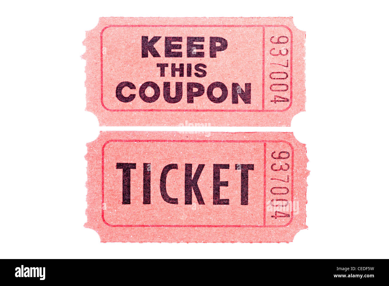 Two tickets isolated on a white background Stock Photo - Alamy