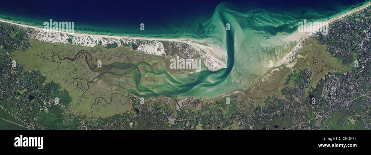 aerial photo map wetlands shoreline Cape Cod Massachusetts Stock Photo ...