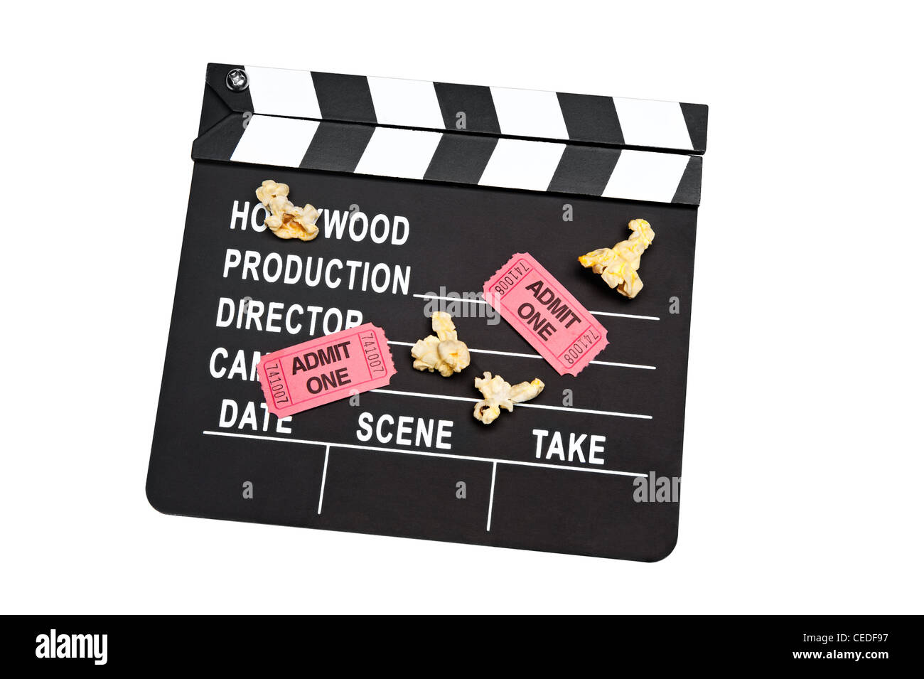 Movie clapboard and popcorn hi-res stock photography and images - Alamy