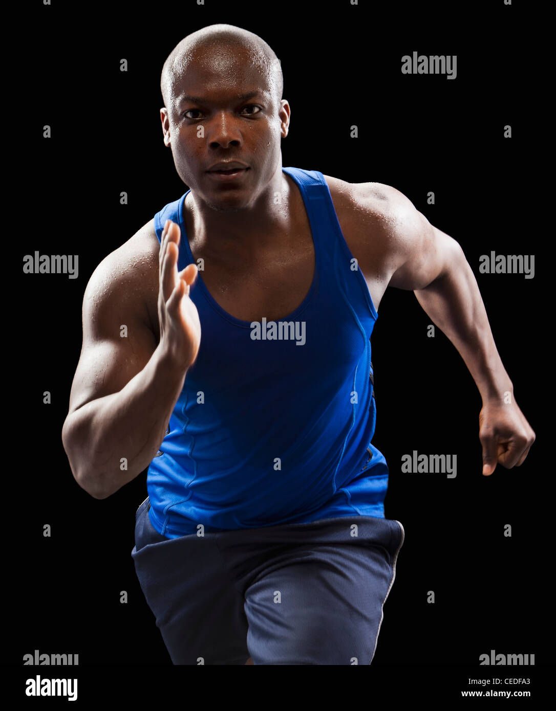 African American athlete running Stock Photo - Alamy