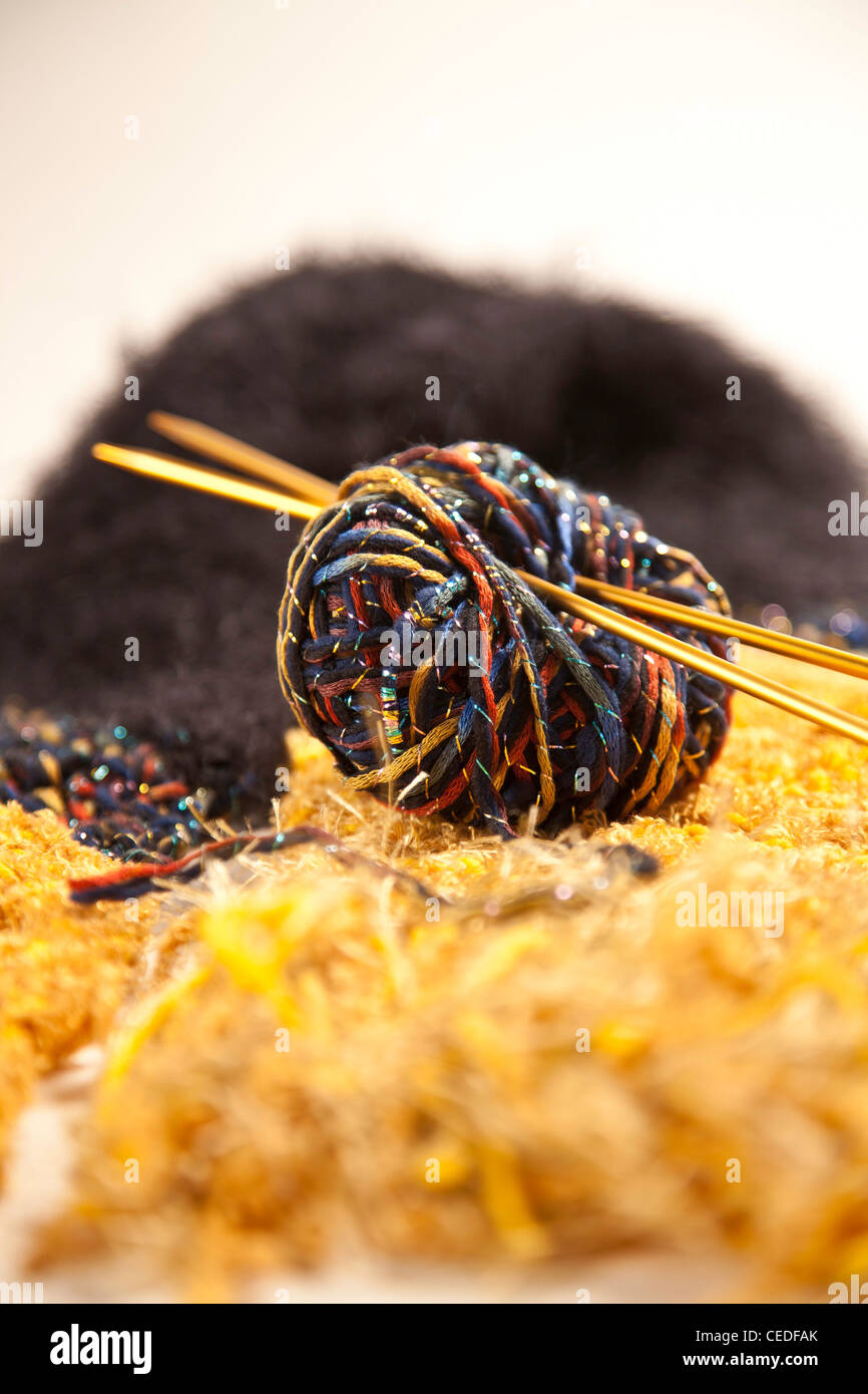 Still Life of Knitting, Yarn and Needles Stock Photo - Alamy