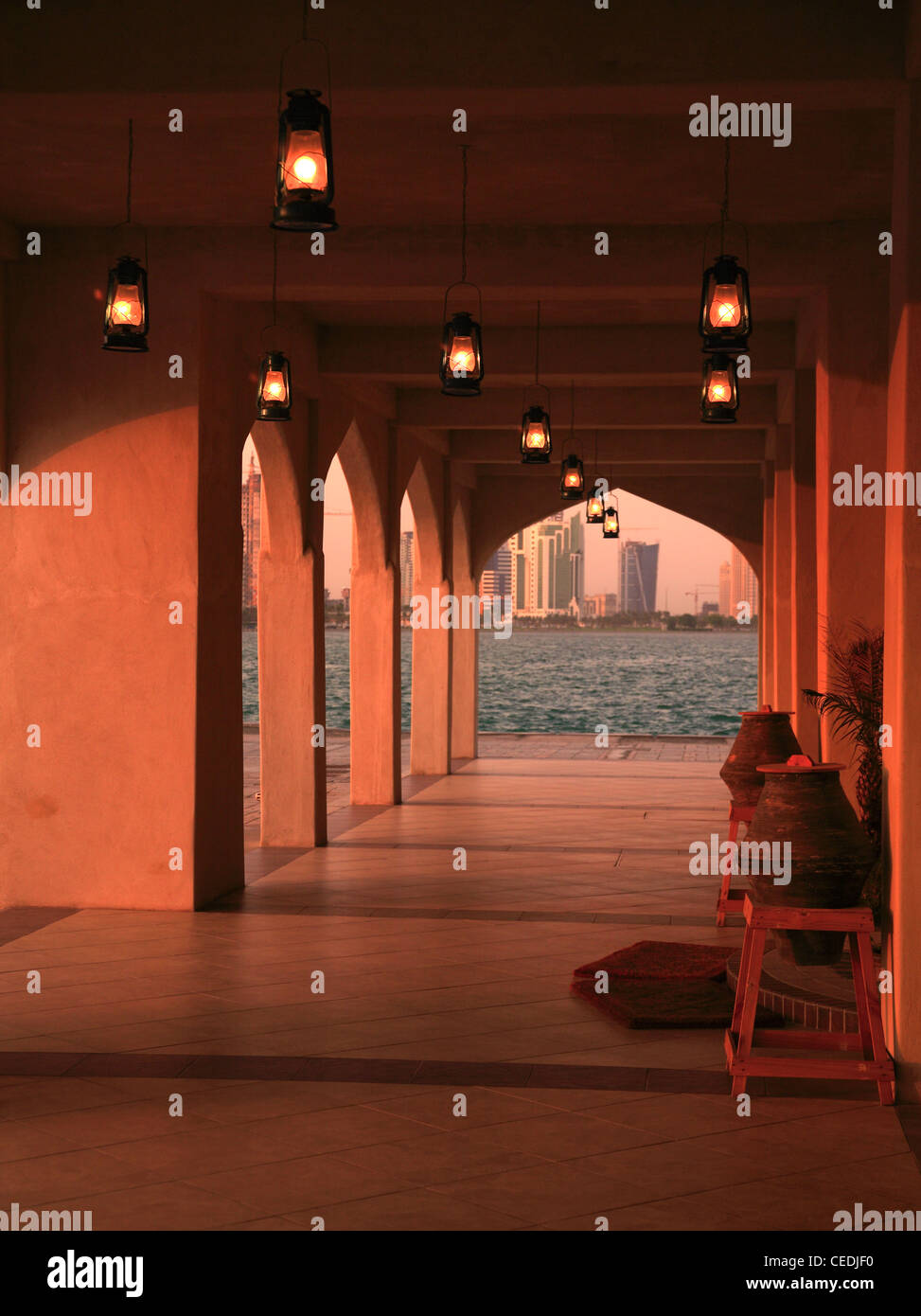 Doha corniche in qatar sunset hi-res stock photography and images - Alamy