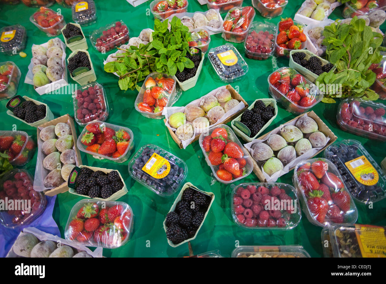 England, London, Southwark, Borough Market, Fruit Stall, Fruit Display ...