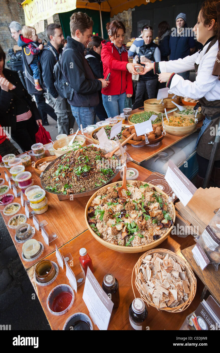 England, London, Southwark, Borough Market, Middle Eastern Food Stall ...