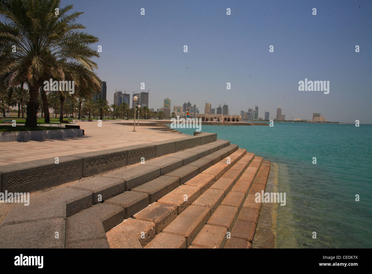 The Corniche on Doha's waterfront Stock Photo - Alamy