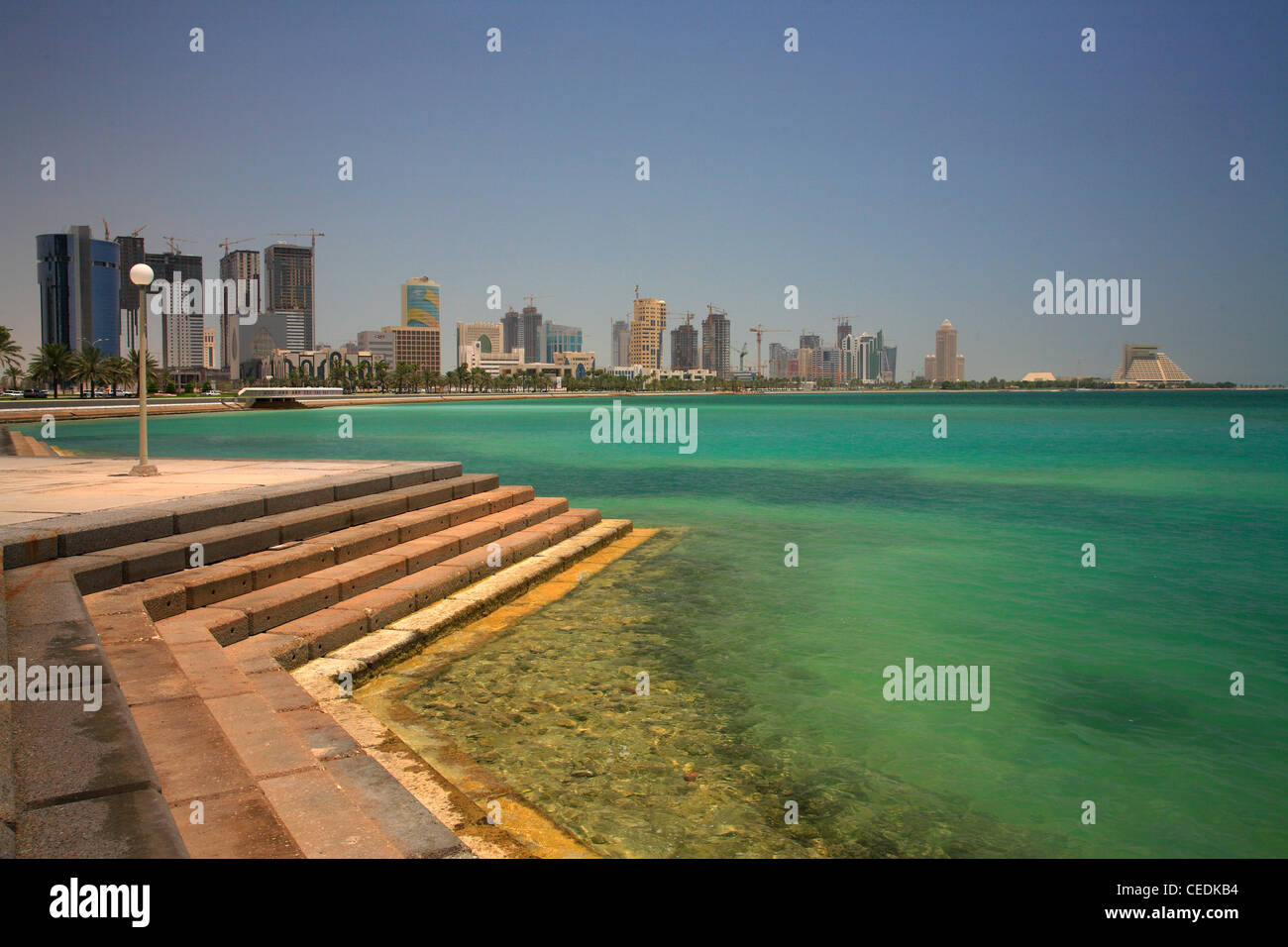 The Corniche on Doha's waterfront Stock Photo - Alamy