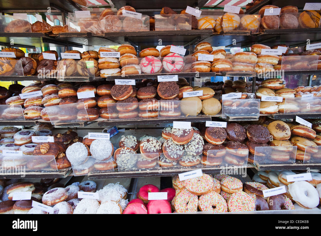 Donuts display hi-res stock photography and images - Alamy