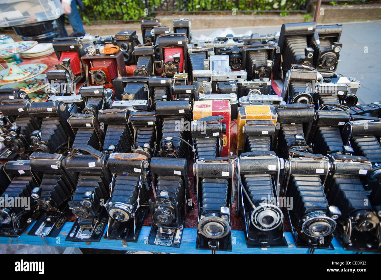 England, London, Street Stall Display in Portobello Road Antique Market ...