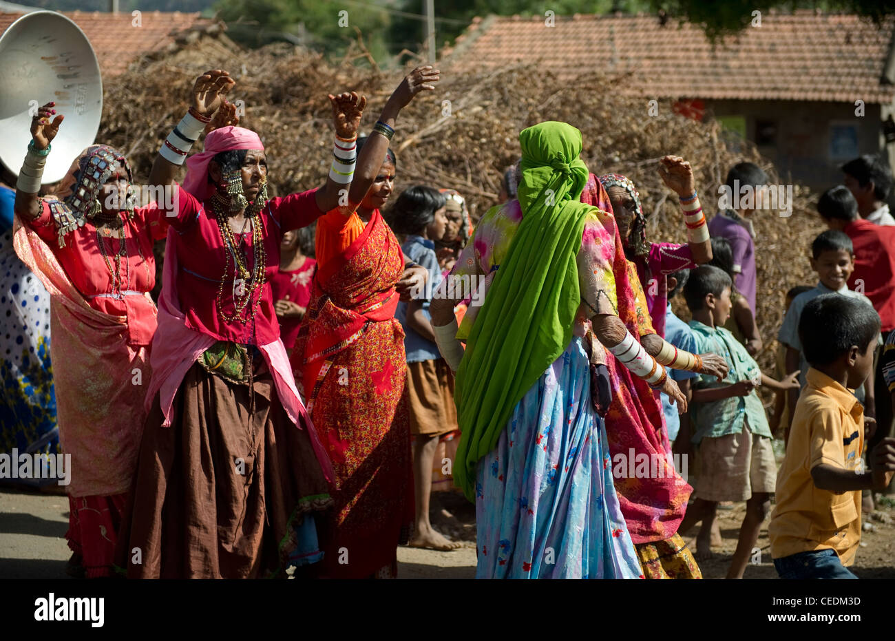 Ethnic Costume and lifestyle of the Lambani tribe of India Stock Photo ...