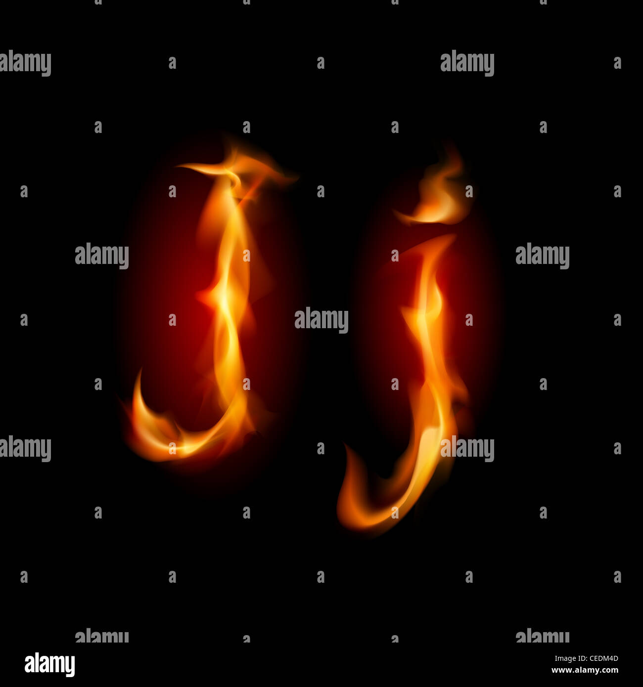Fiery font. Letter J. Illustration on black background Stock Photo - Alamy