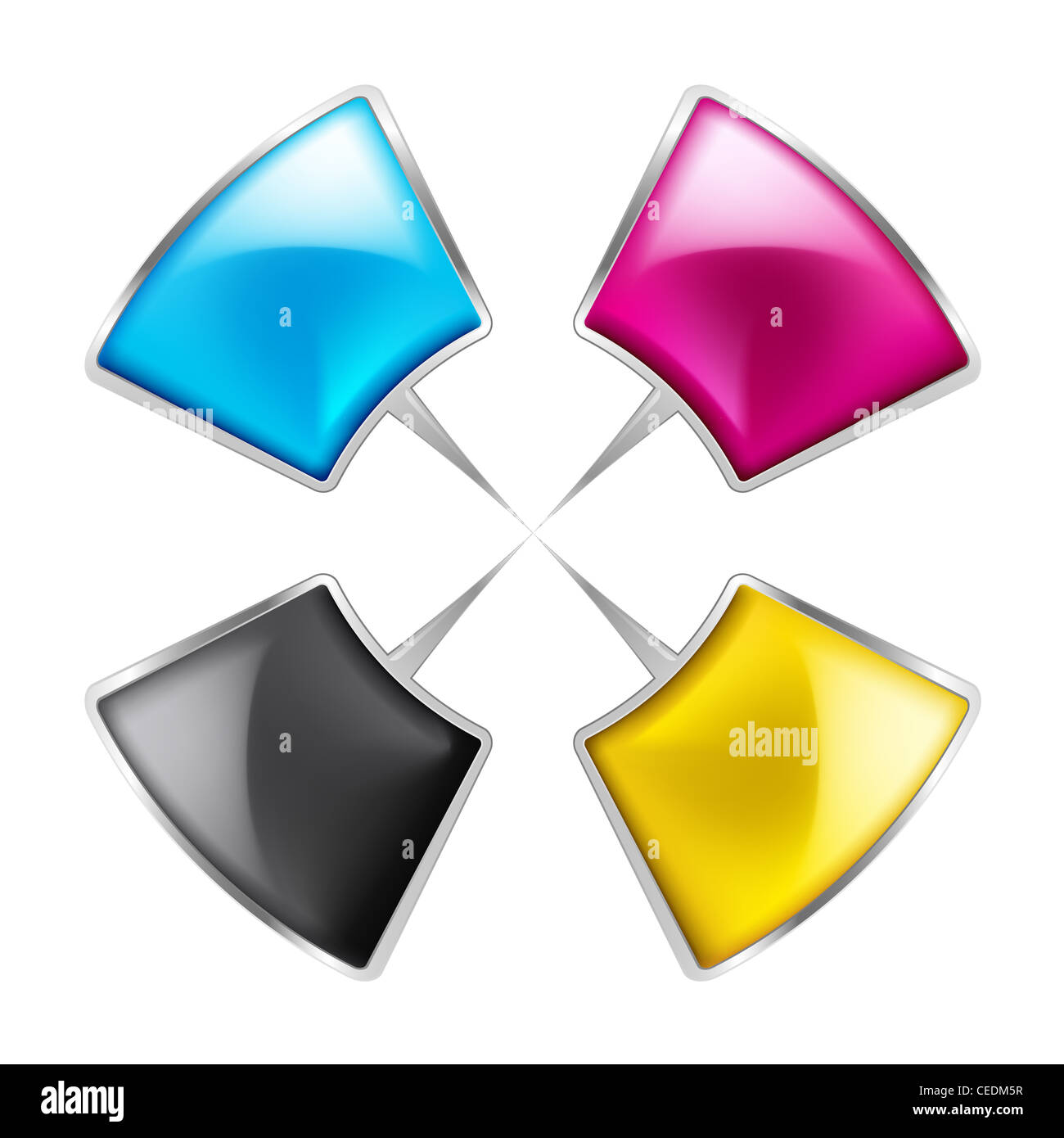 Pointers set number four. CMYK. Illustration on white background for ...