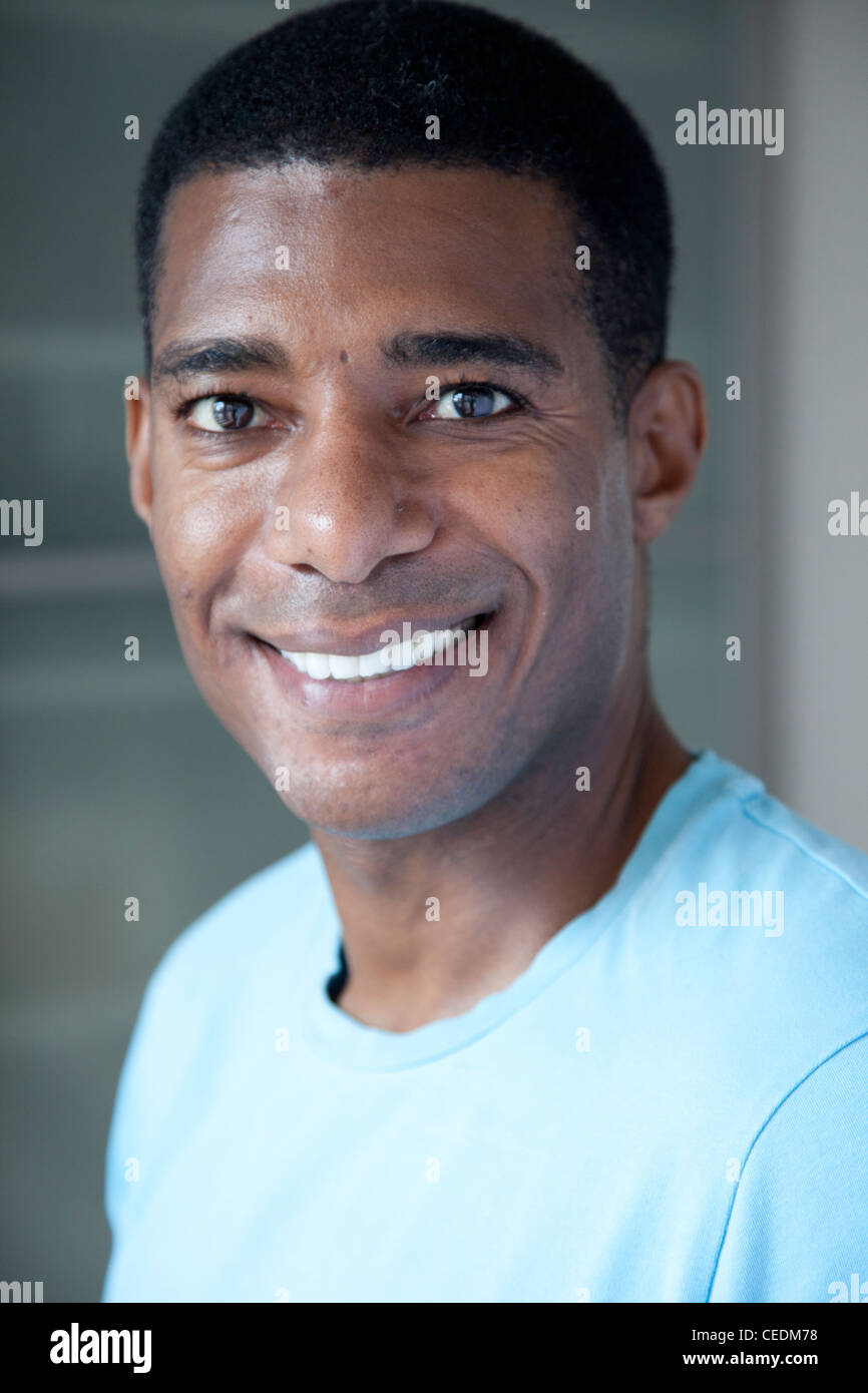 Smiling Black man Stock Photo - Alamy
