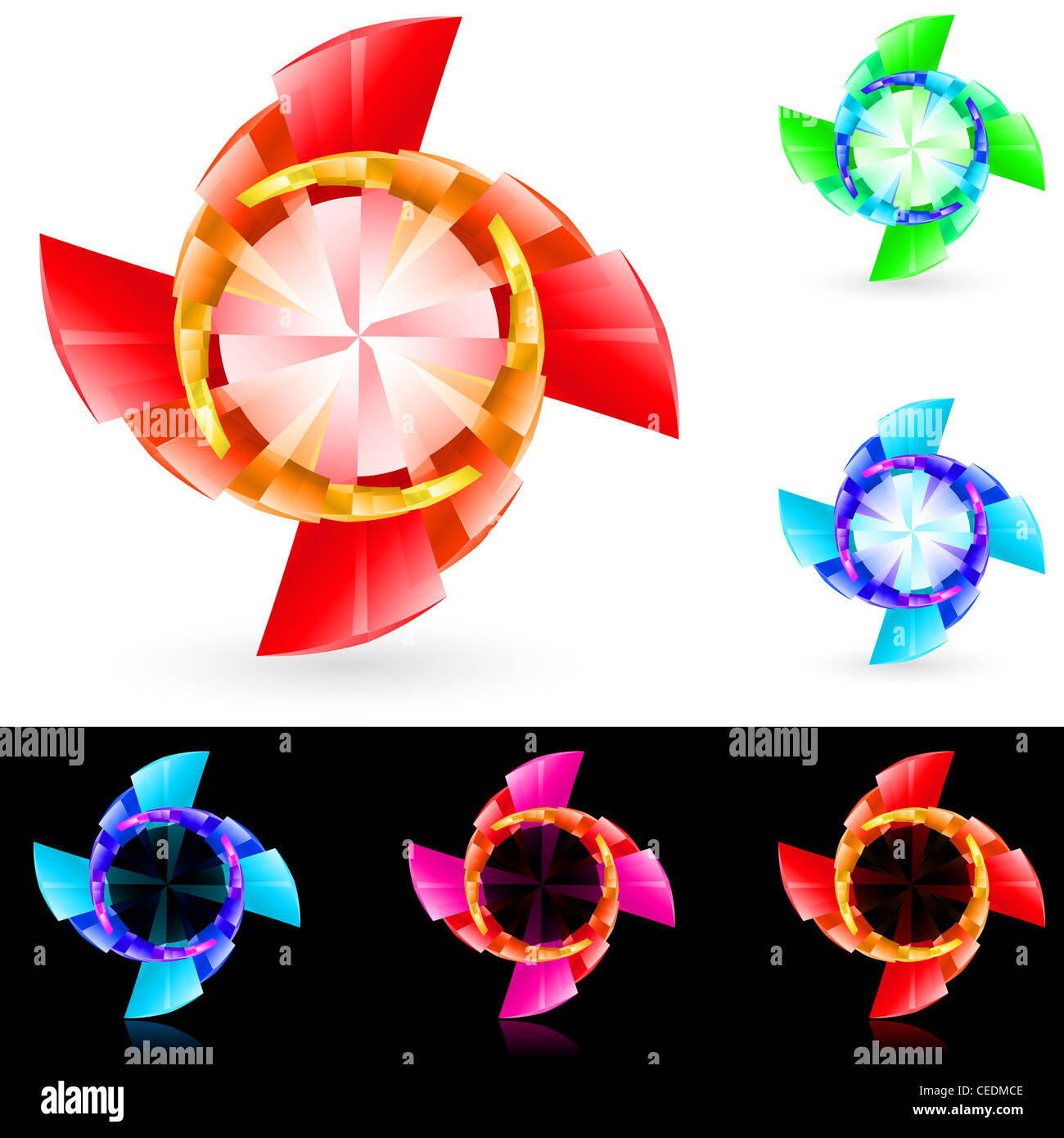 Set of abstract vortex. Illustration for design Stock Photo - Alamy