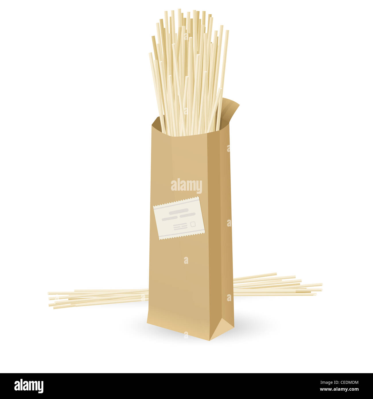 Realistic package spaghetti. Illustration on white background Stock ...