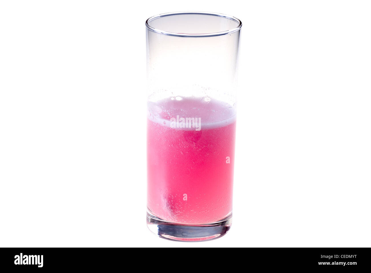 Pink drink of effervescent tablet Stock Photo - Alamy