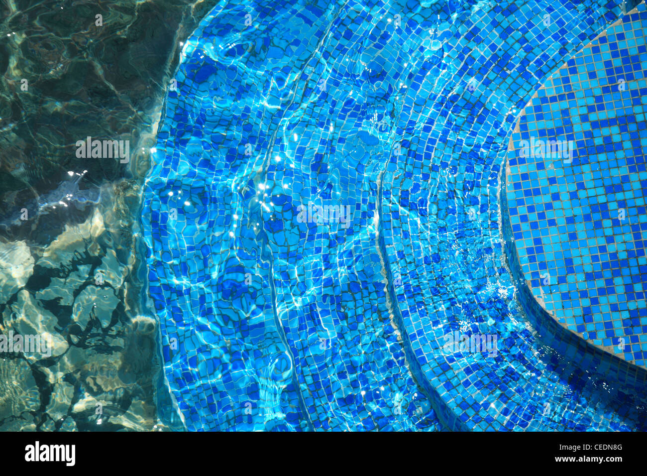 blue steps in water Stock Photo - Alamy