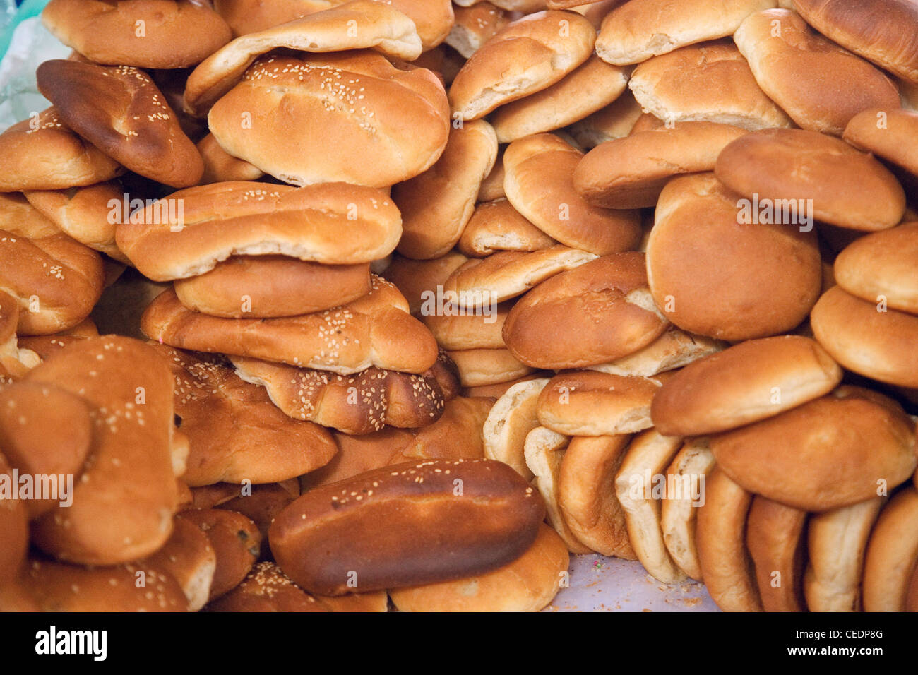 Peru, Ayacucho, bread for sale at market, close-up Stock Photo - Alamy
