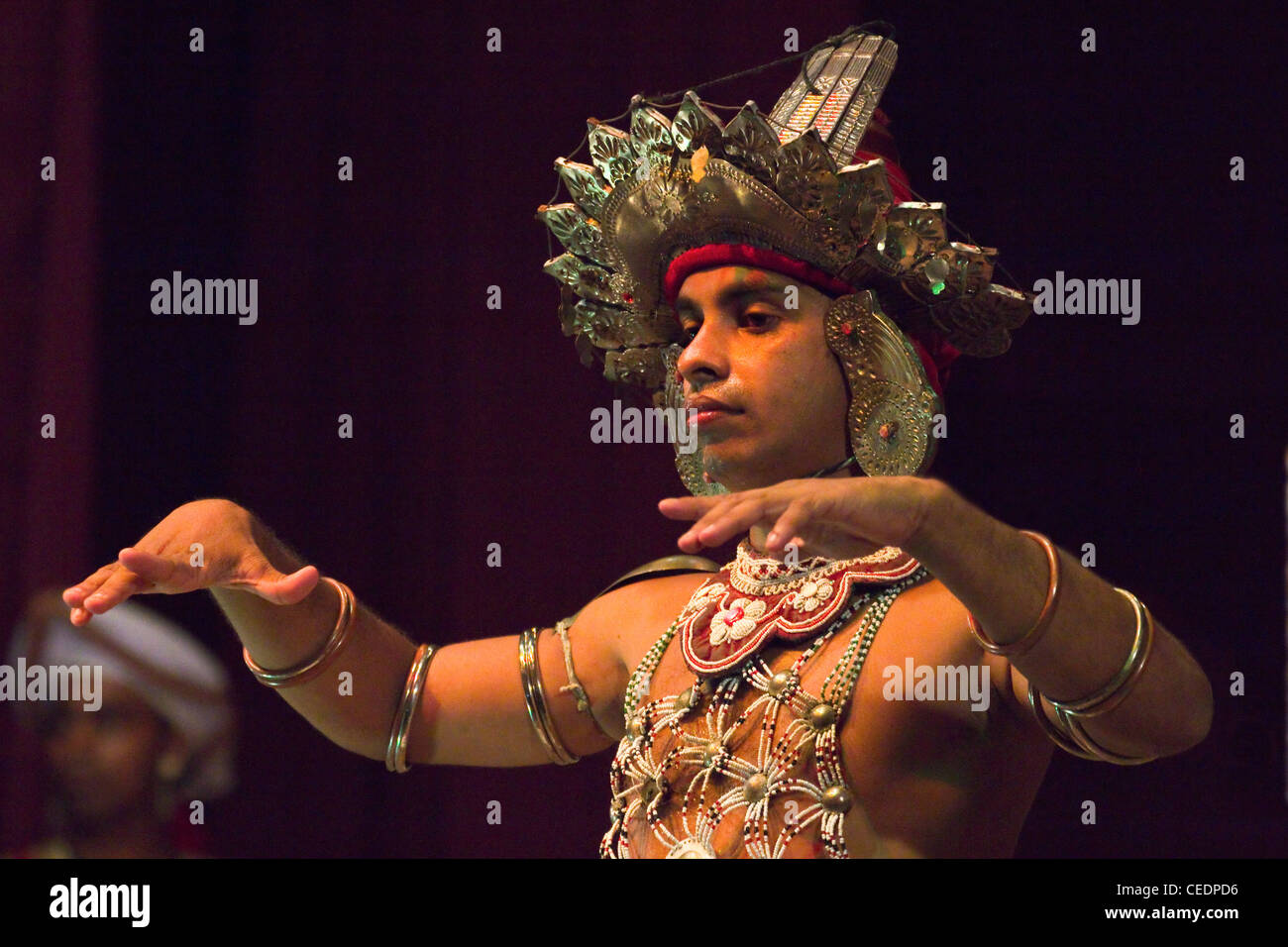 Male Ves dancer, the most traditional Kandyan form, at tourist show in ...