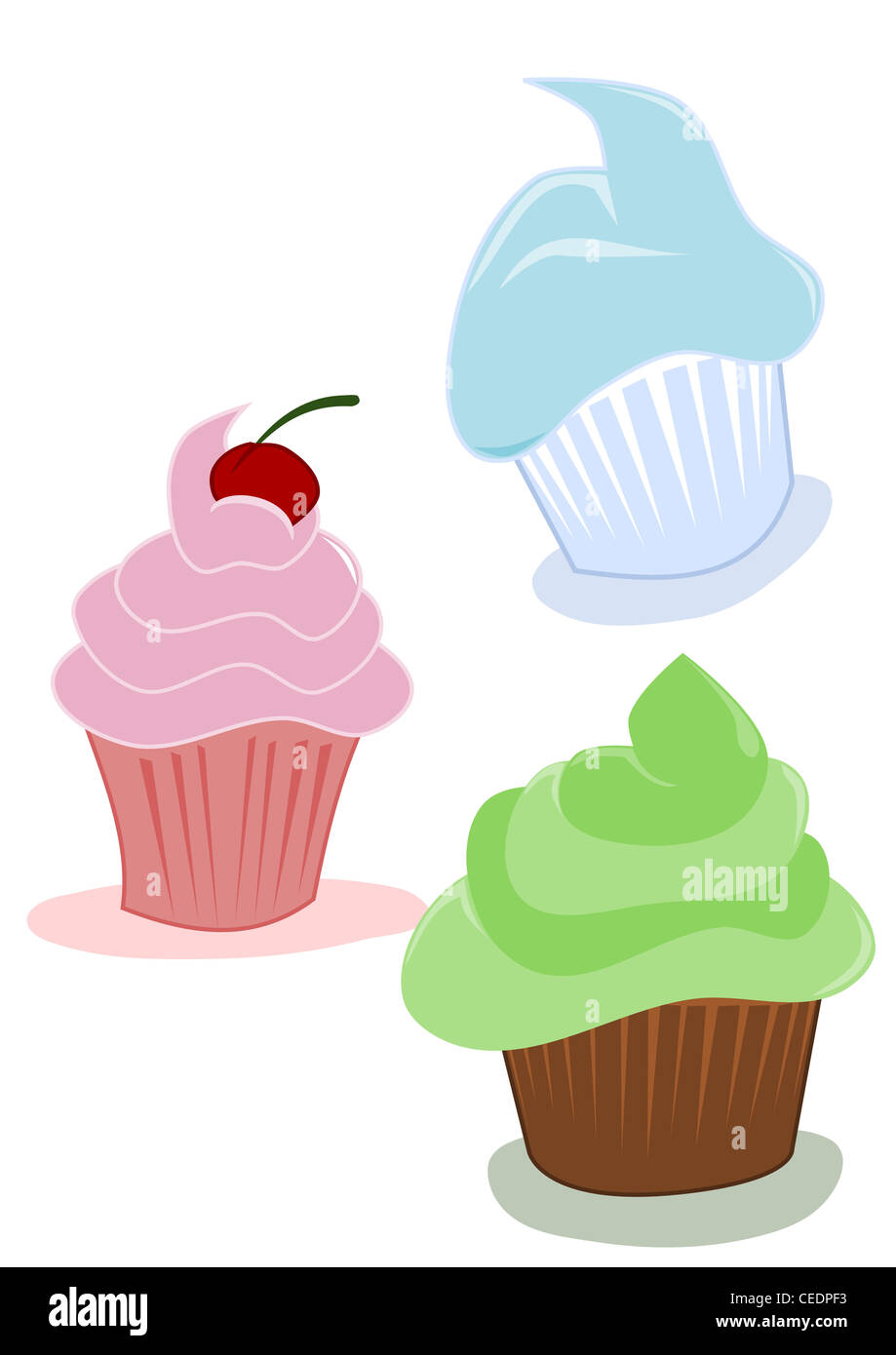 Cupcakes, cartoon drawing Stock Photo - Alamy
