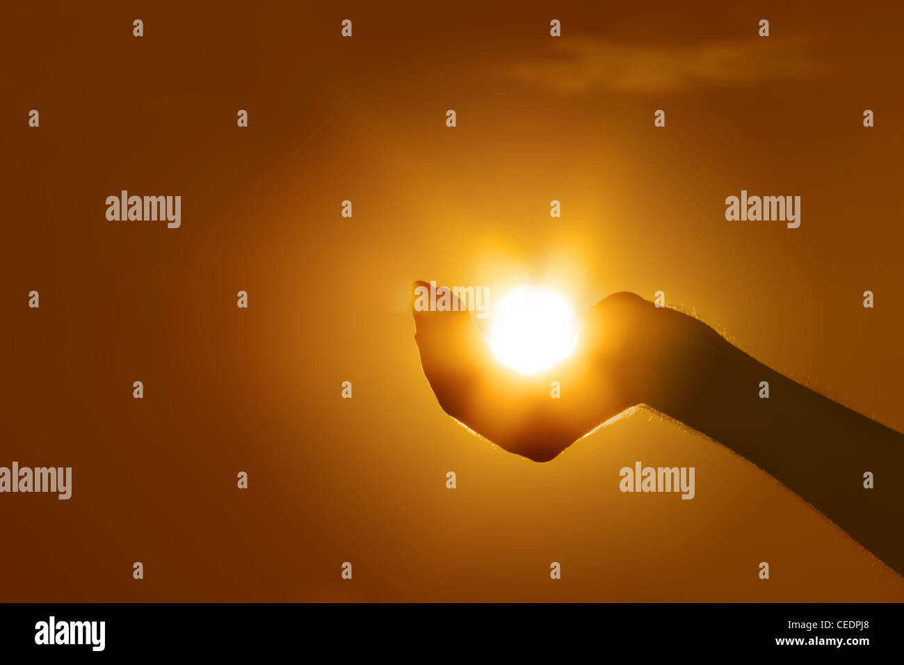 sun on hand gesture Stock Photo - Alamy