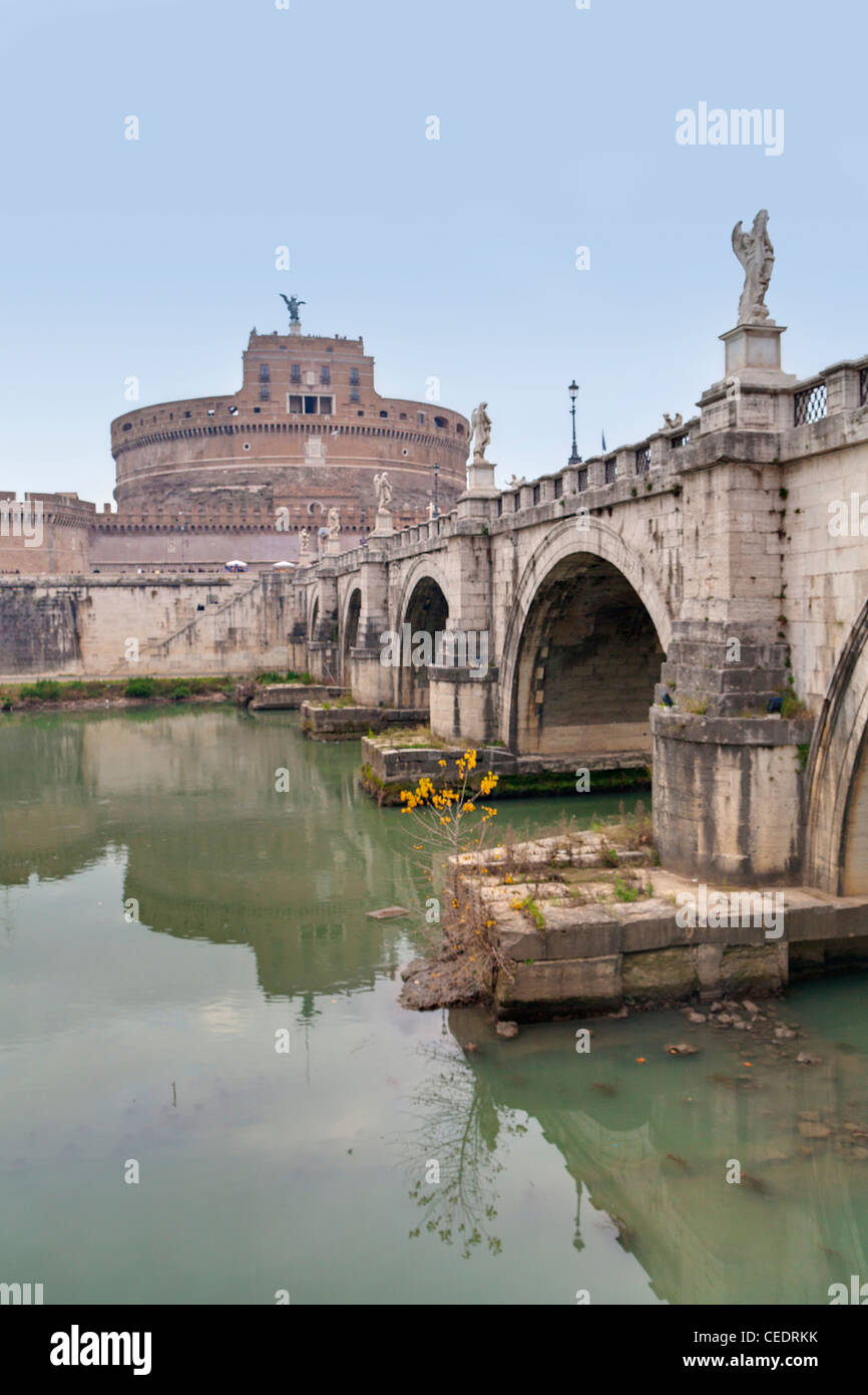 Ponte degli Angeli leading to Castel Sant'Angelo Rome Italy Stock Photo ...