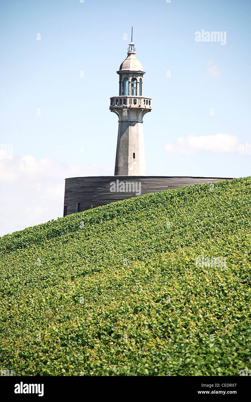 France, Champagne, Verzenay, Musee de la Vigne and lighthouse Stock ...